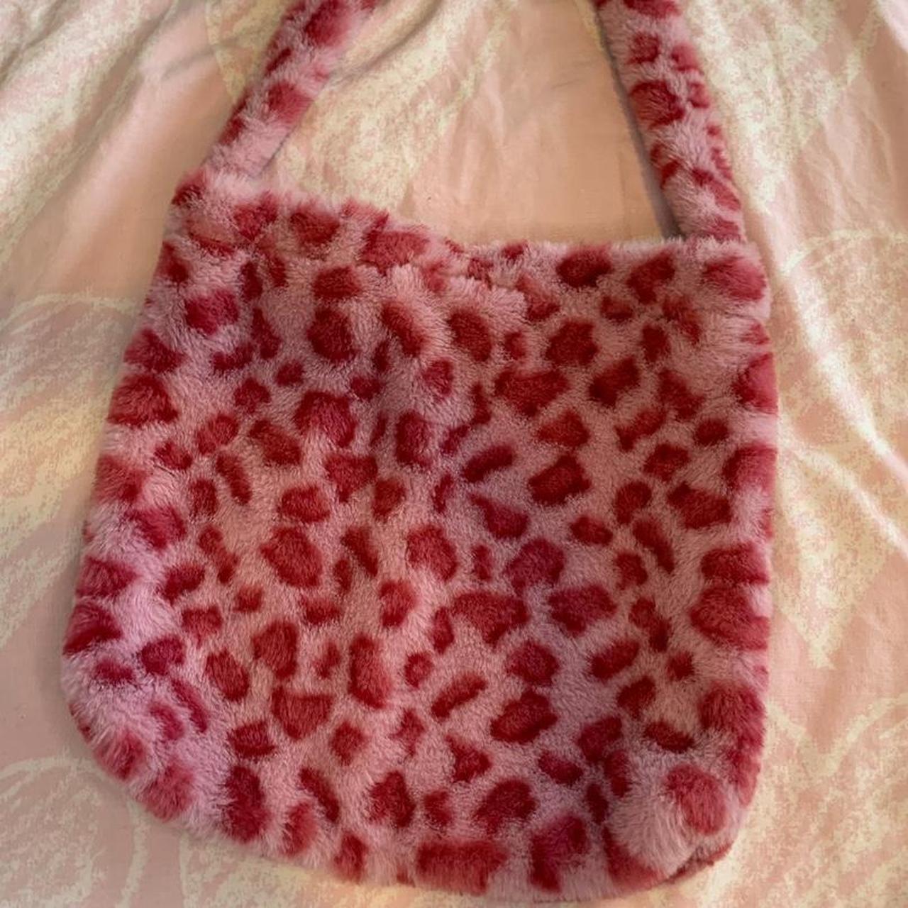 Fluffy Leopard Print Tote Bag Cute fluffy Shoulder... - Depop