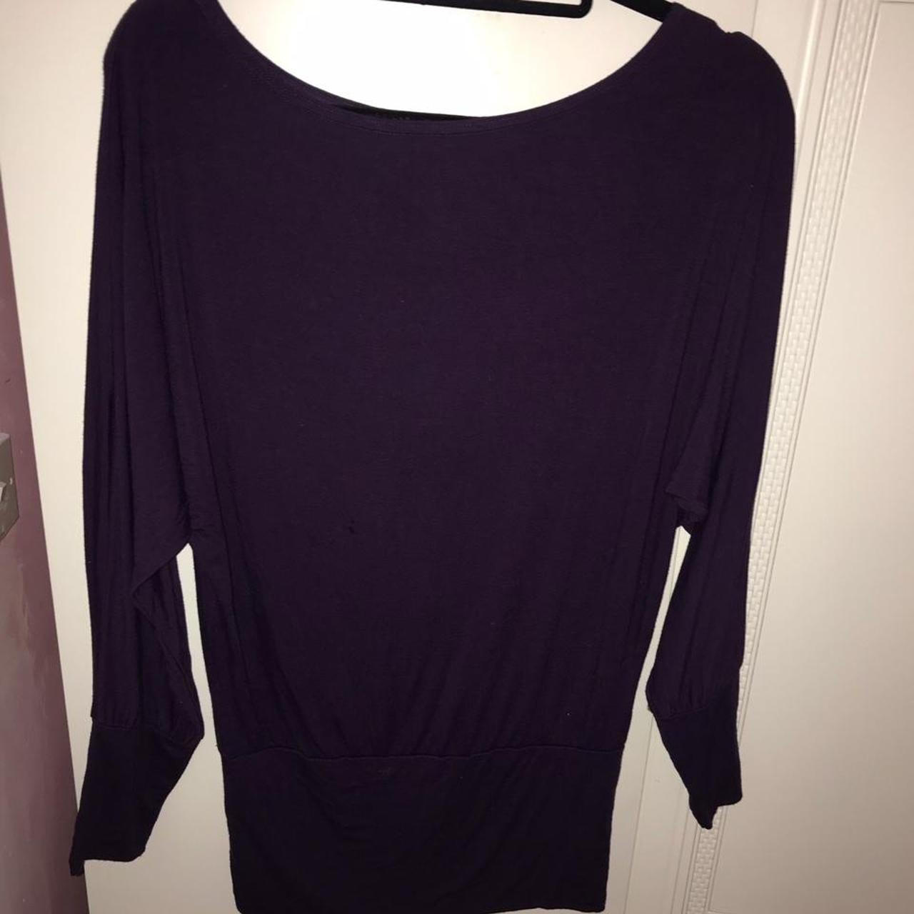 Off the shoulder long deep purple top/mini... - Depop