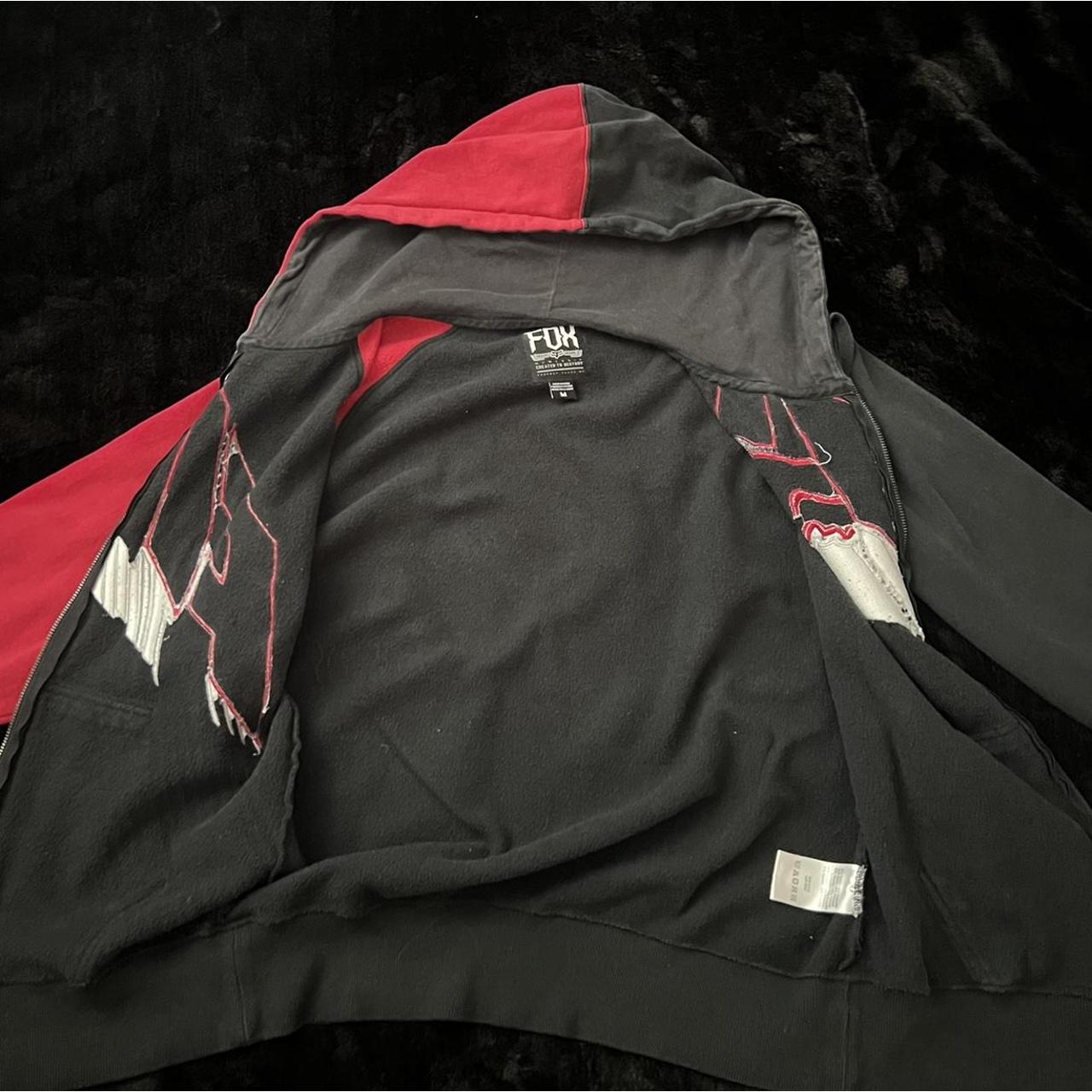 Vintage 1974 Fox Zip-up Half Red Half... - Depop