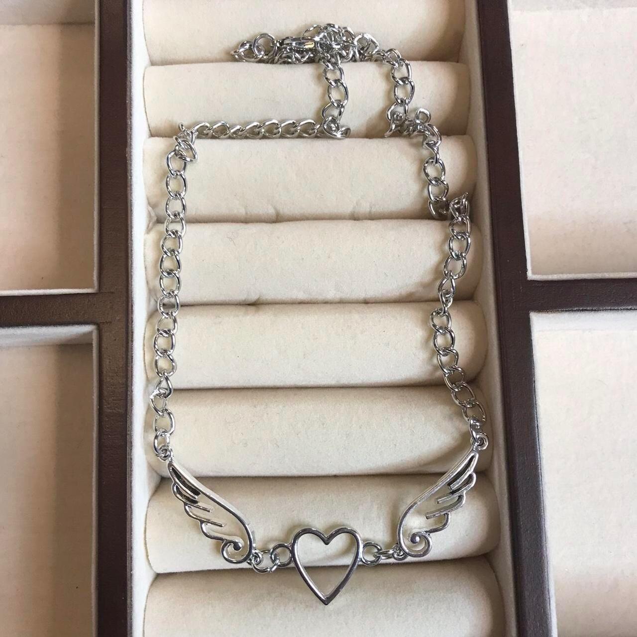 Heart with Angel Wings Choker Necklace. Beautiful... - Depop