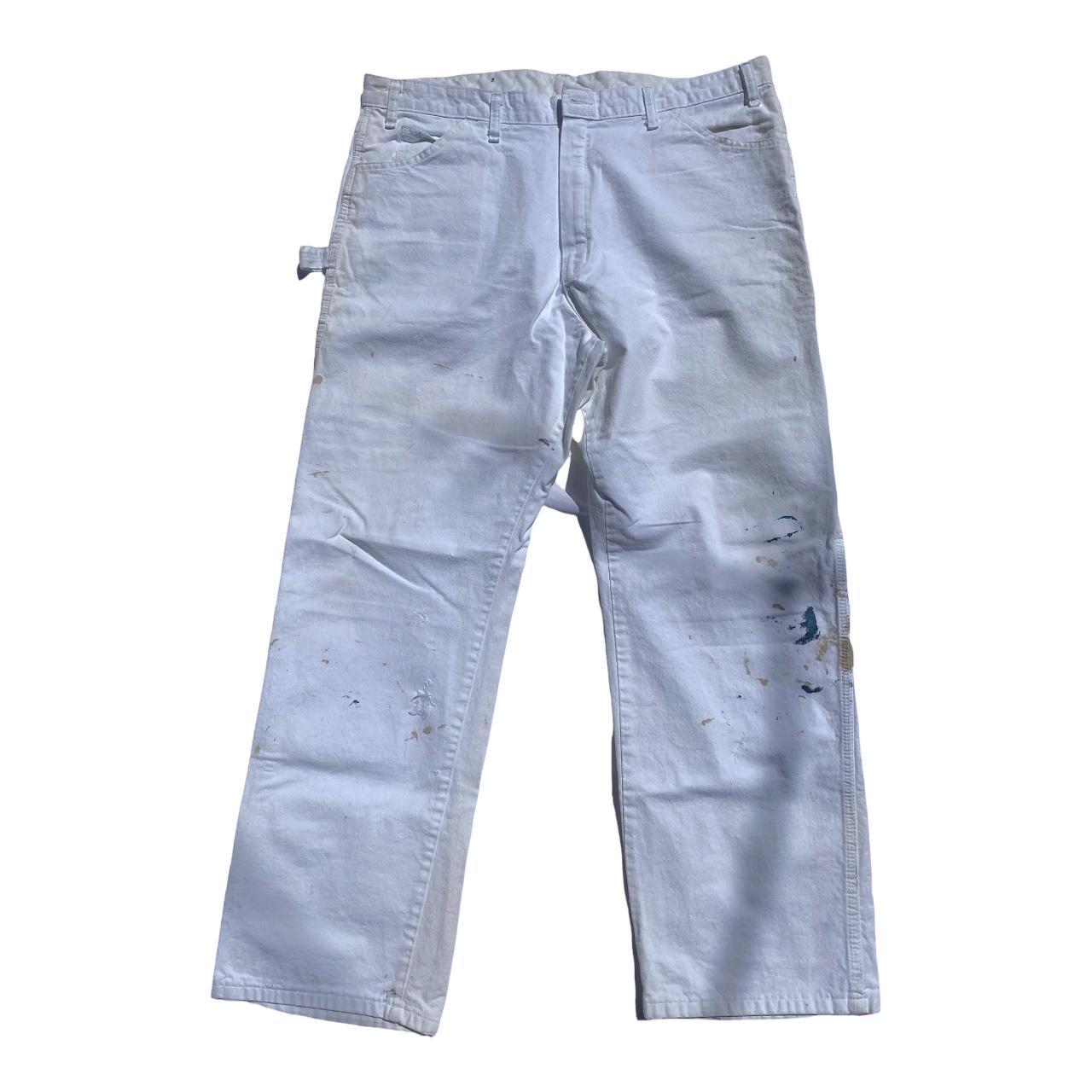 Vintage Dickies Canvas White Work Pants Price:... - Depop