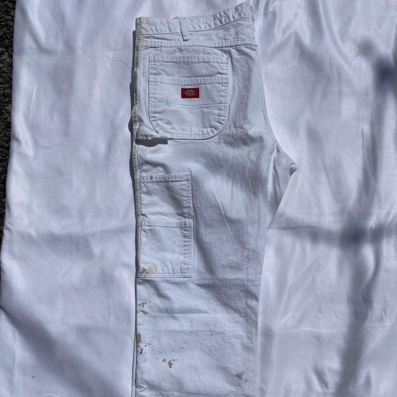 Vintage Dickies Canvas White Work Pants Price:... - Depop