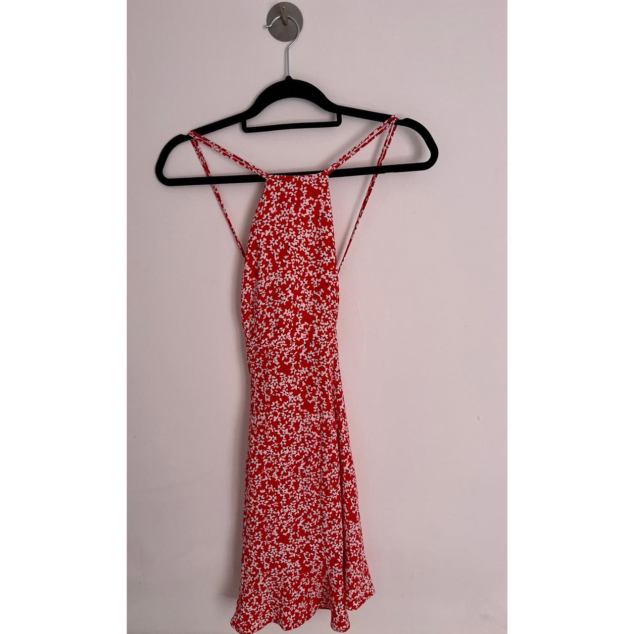 Floral red Zara summer dress. Never been worn but... - Depop