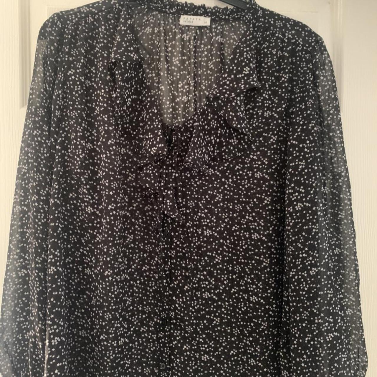 Black & white starry blouse - Matalan - size 20 -... - Depop
