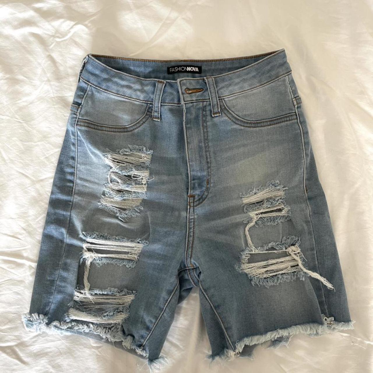 Fashion Nova Stretchy Shorts Size 26 High... - Depop