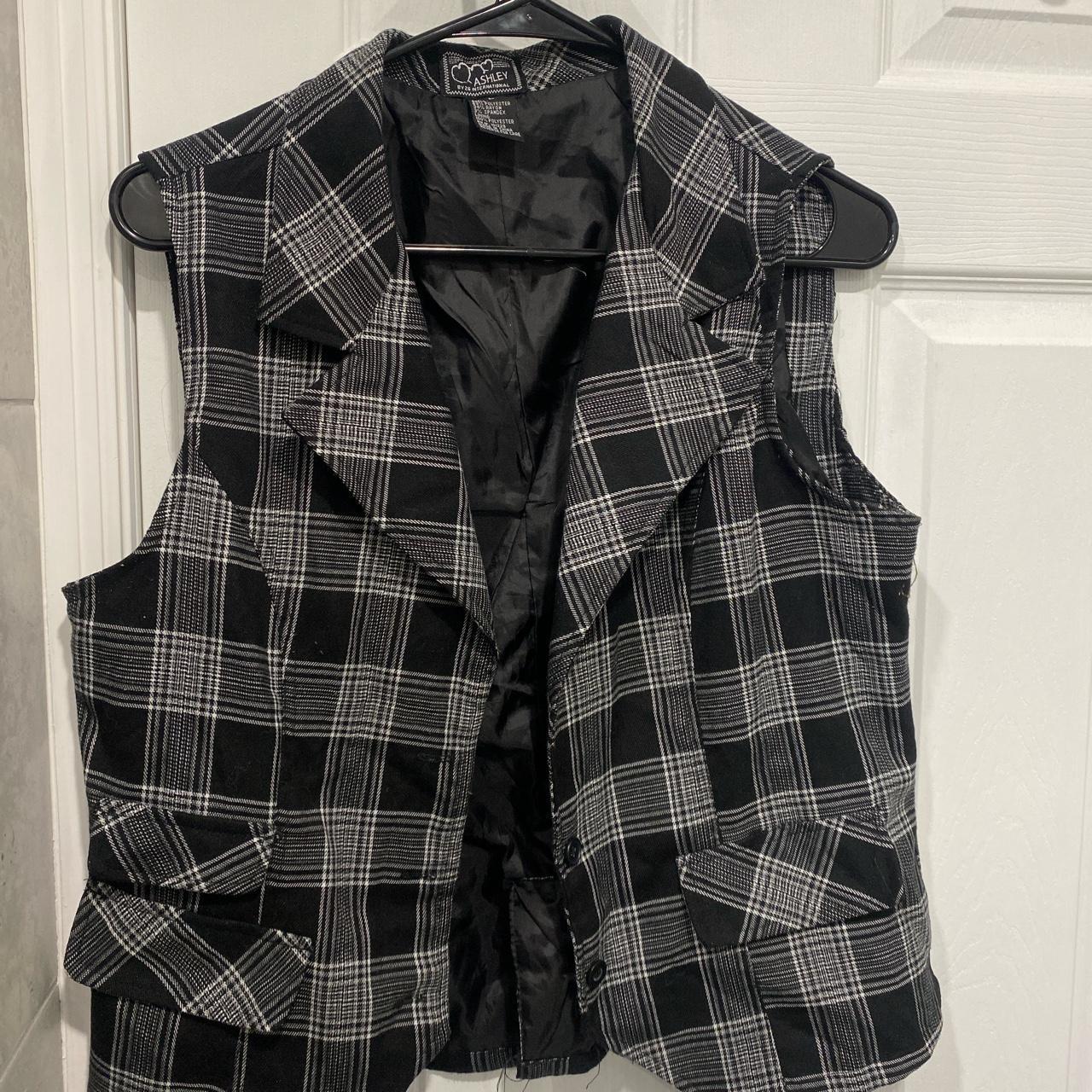 black plaid vest 🖤 great for any punk or emo outfit... - Depop