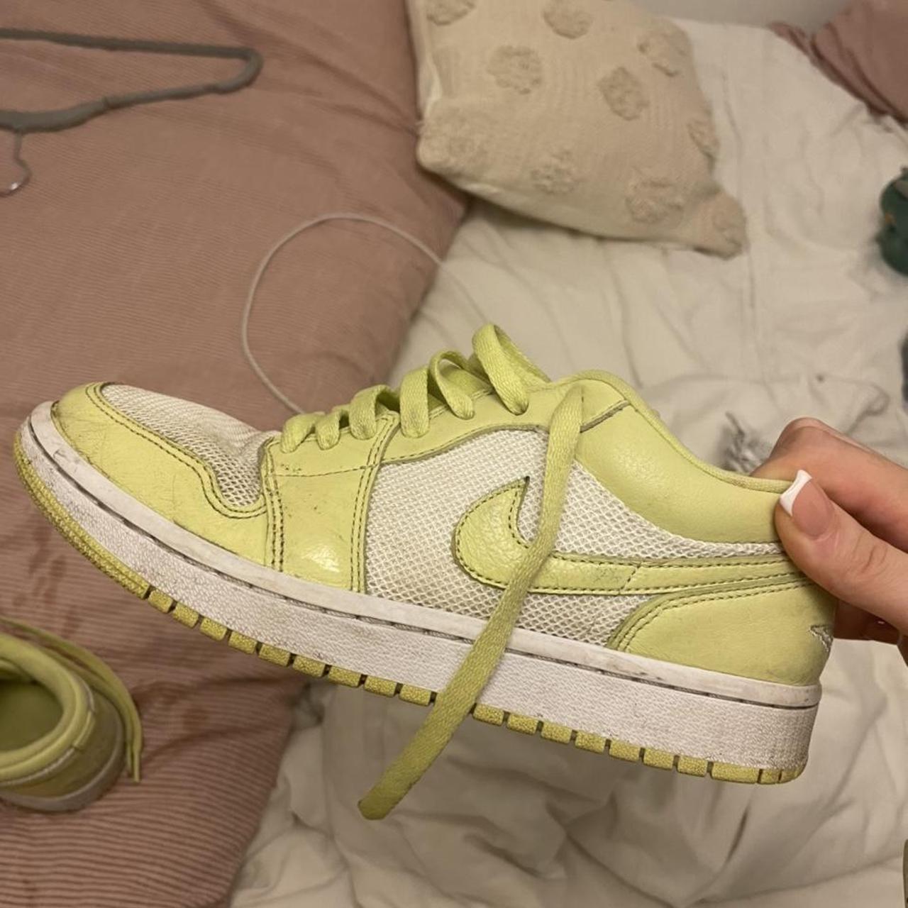 Size 5 light green Nike Jordan’s few marks as shown... - Depop