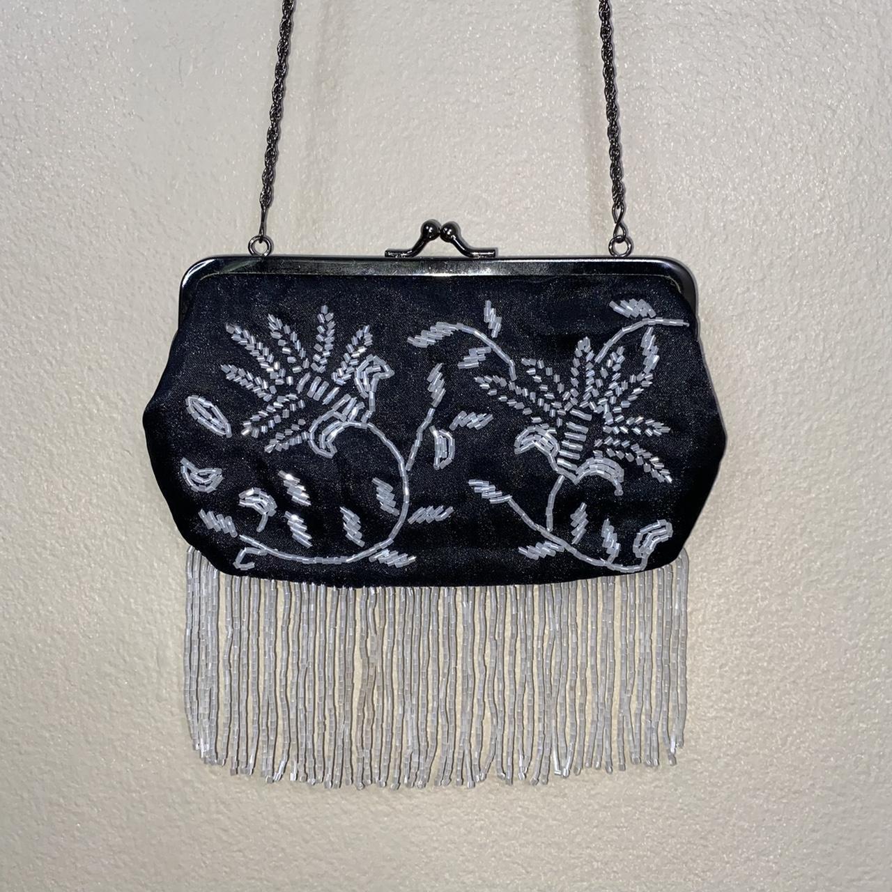 Cache hand beaded evening clutch/shoulder bag Top... | Depop