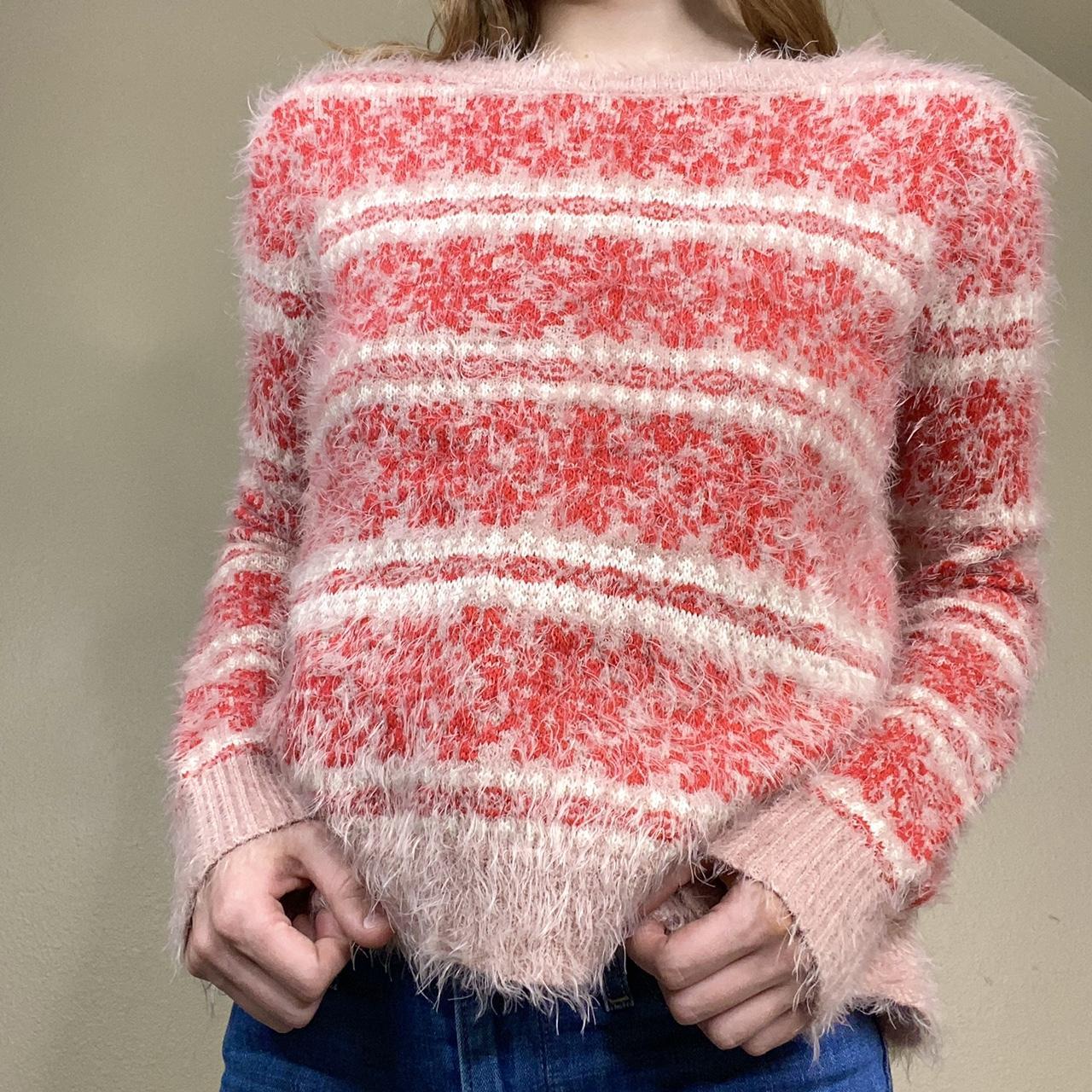 Jessica Simpson Fuzzy Fair Isle Sweater Size... - Depop