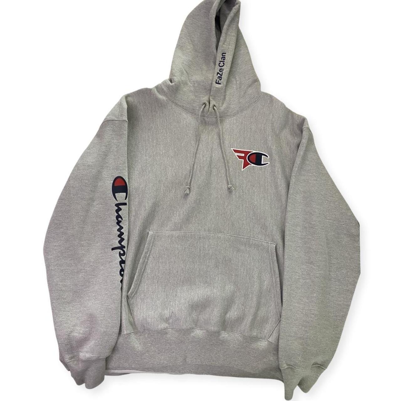 FaZe X Champion Collab Hoodie Grey Men’s XXL Brand New - Depop