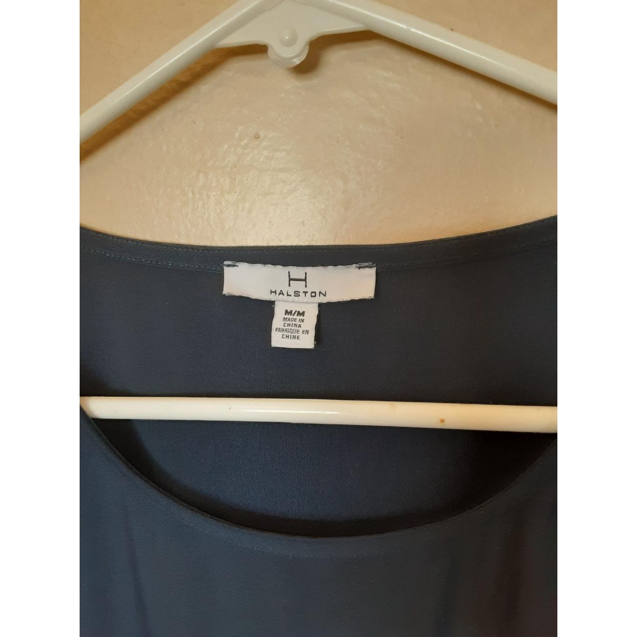 H by Halston Women's Navy Blouse | Depop