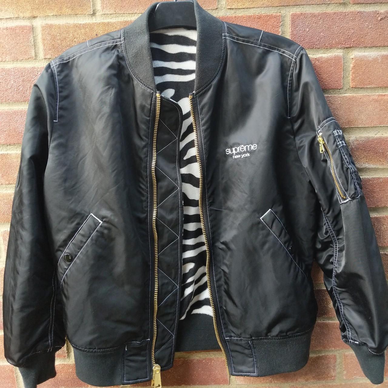 Supreme contrast stitch reverse bomber jacket MA-1... - Depop