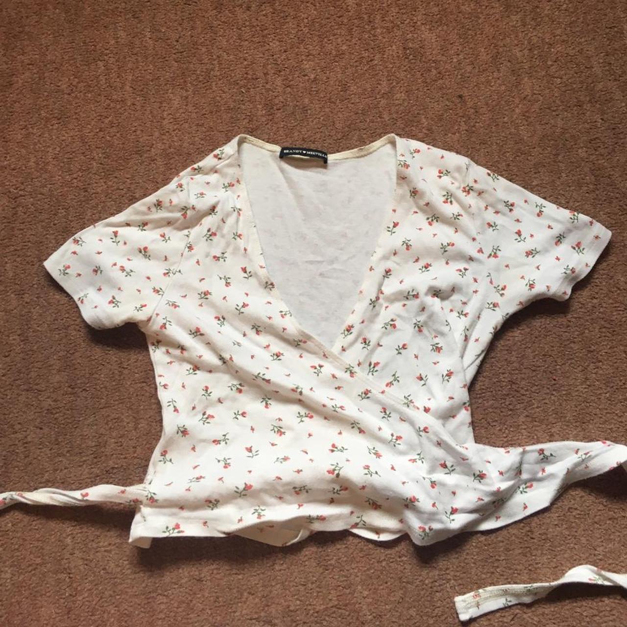 Brandy Melville cute cross over top accepting offers - Depop