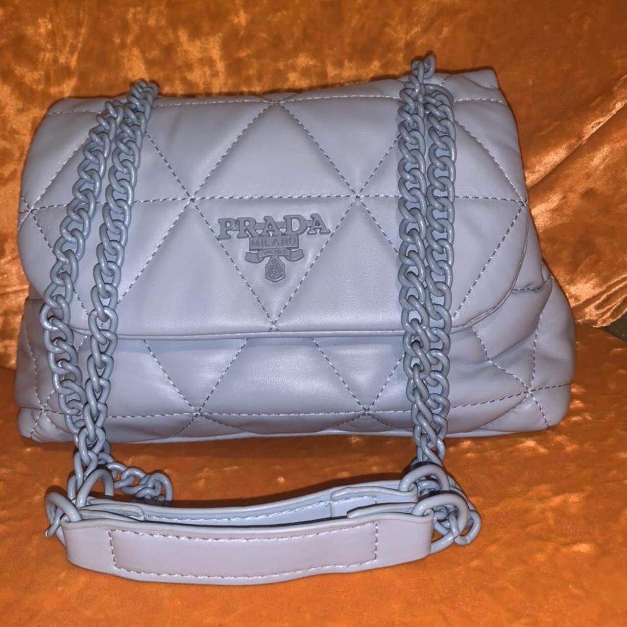 powder blue colored prada purse. - Depop