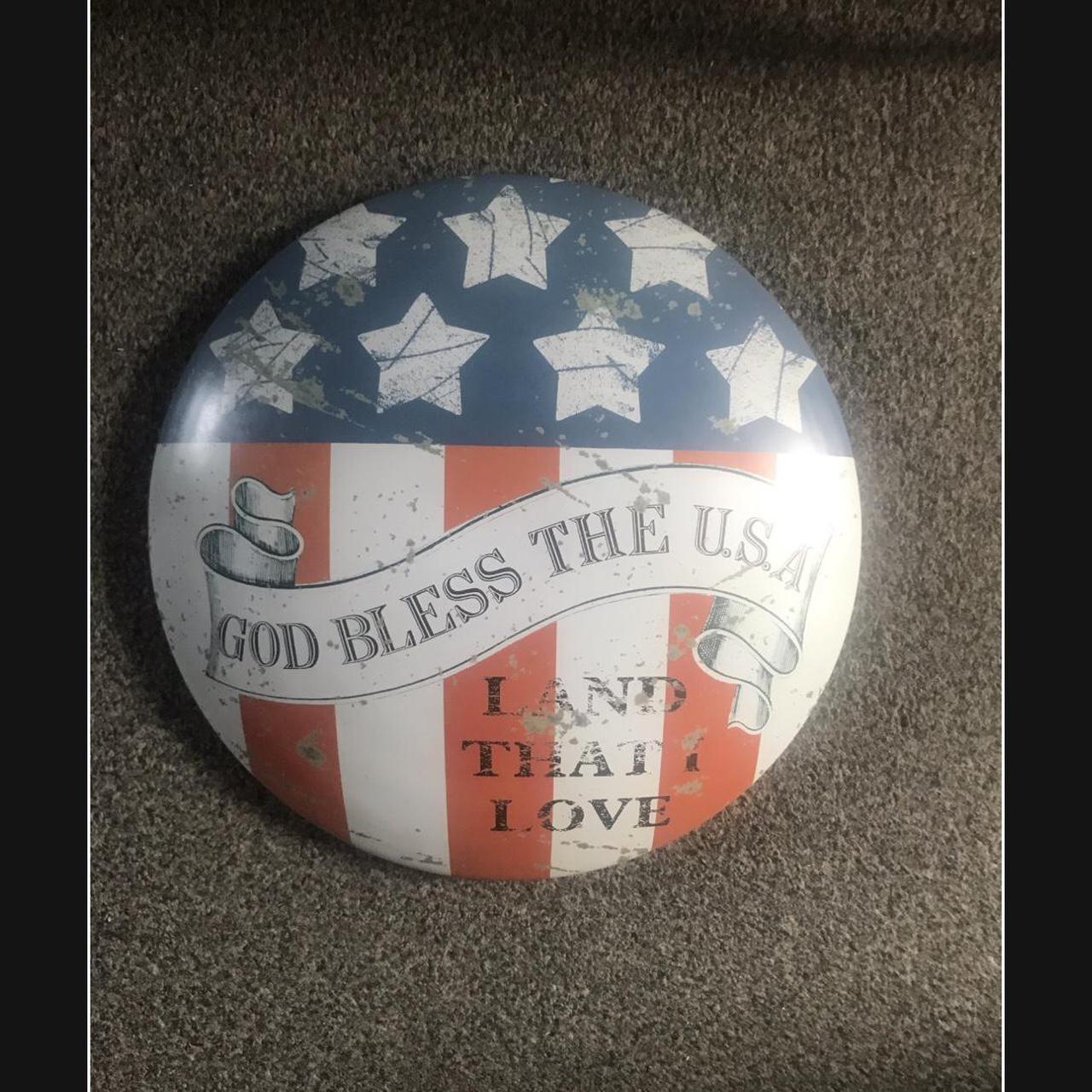 Tin sign American tin sign GOD BLESS AMERICA LAND... - Depop