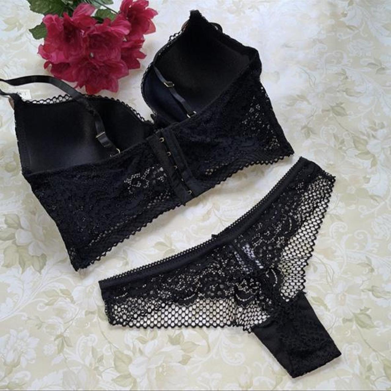 SPREE Intimates Luxe Lace Long Line Push Up Set Bra... - Depop