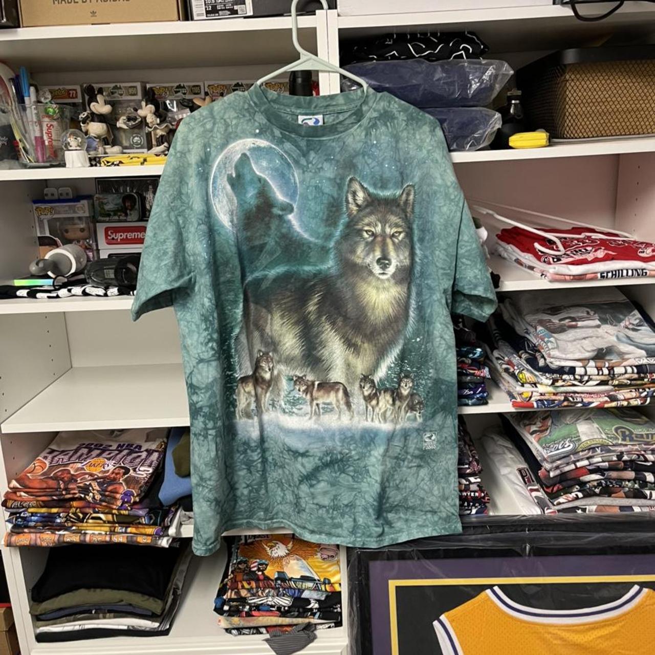 Vintage liquid blue white tag nature wild shirt tie dye - Depop
