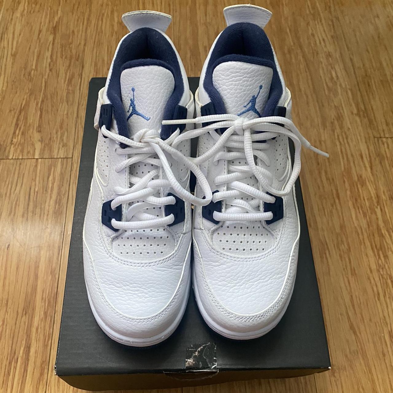 GENUINE AIR JORDAN 4 RETRO BG Columbia 4s Size: GS... - Depop