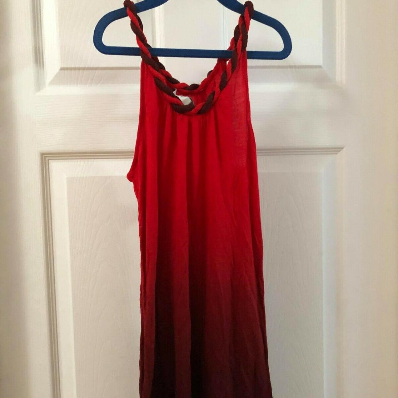 Delia’s XS red and burgundy ombre extra-long tank... - Depop