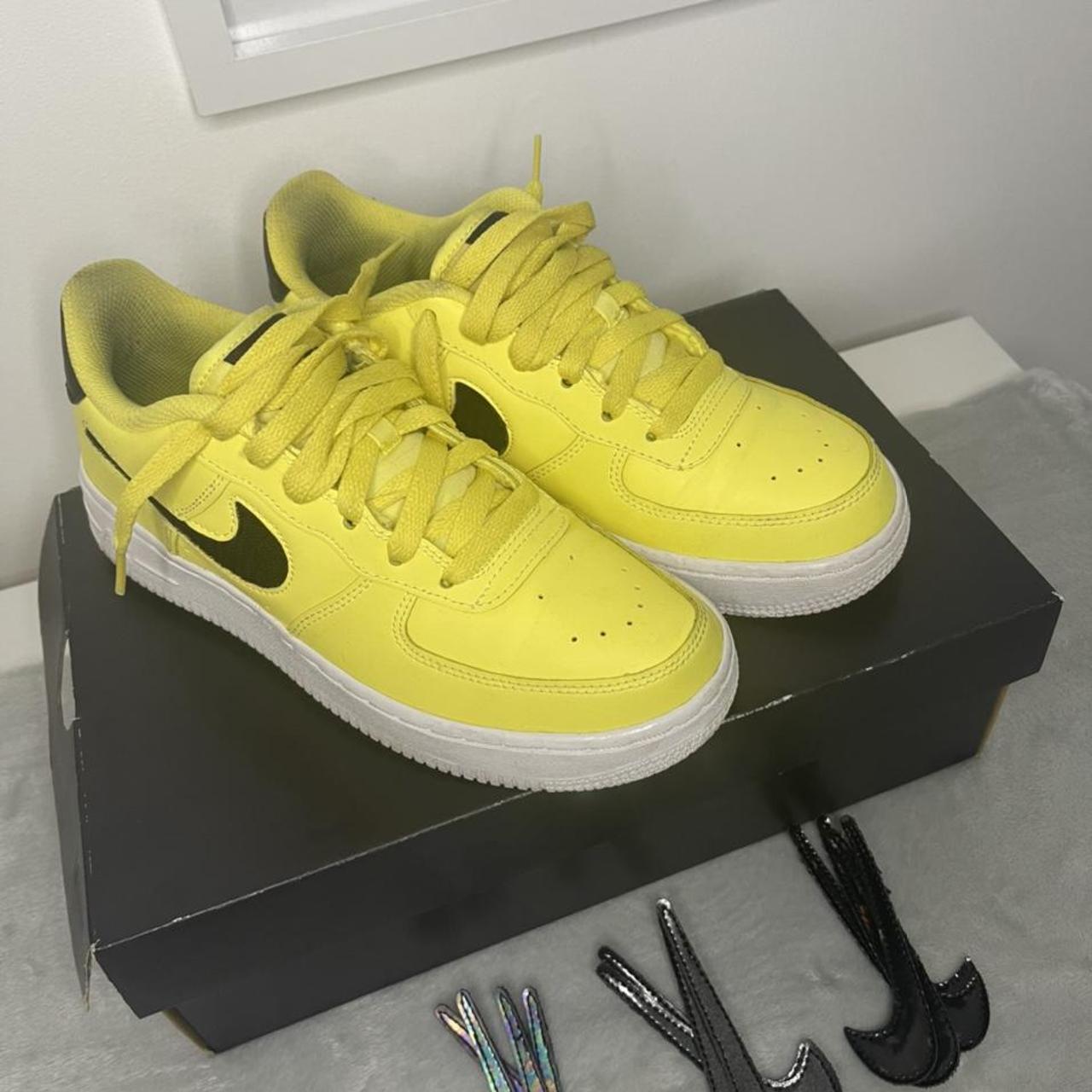 Black and yellow air force Worn a couple of times,... - Depop