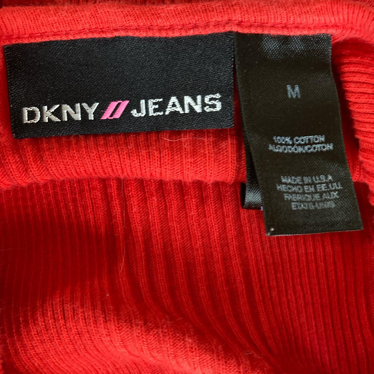 Y2K cherry red DKNY Jeans ribbed tank with back... - Depop