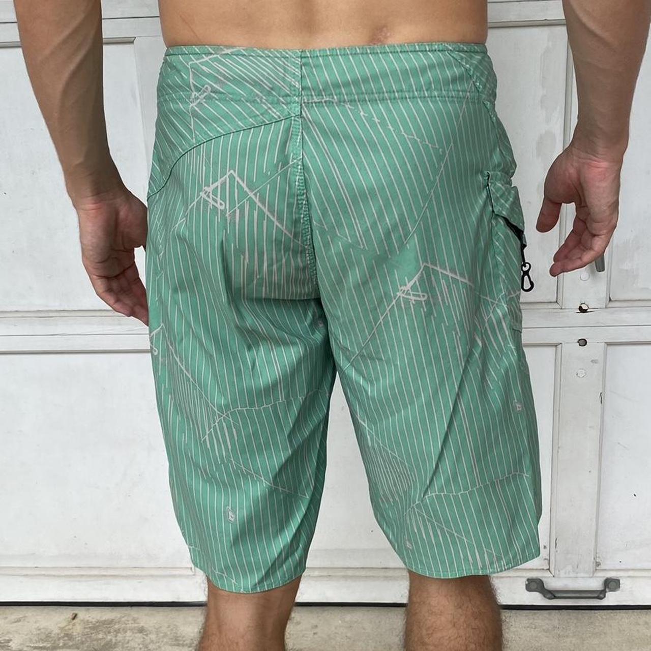 Volcom green striped bathing suit - 32” - Depop