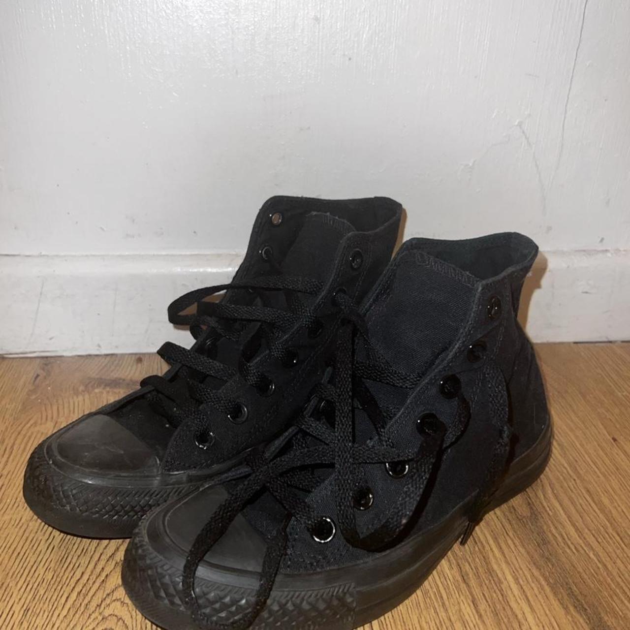 Black High Top Converse #converse #blackhightops... - Depop