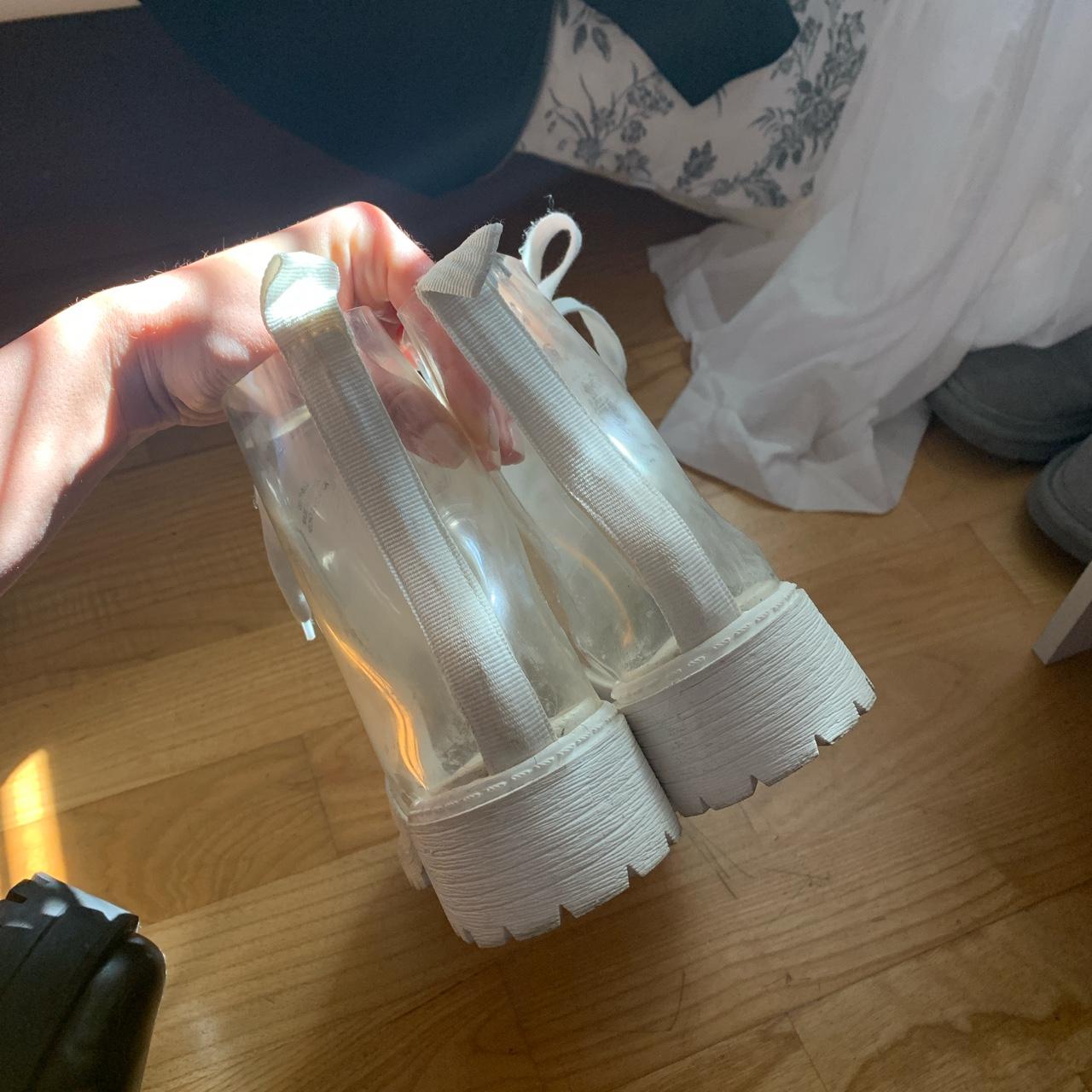 All white, clear combat boots. These are sick! I... - Depop