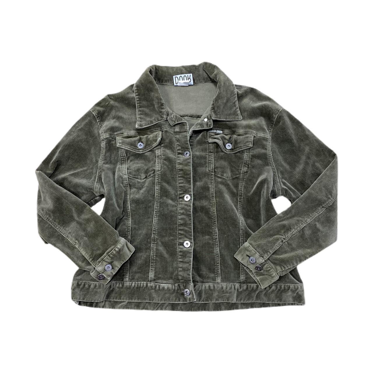 vintage green corduroy jacket super cute oversized,... - Depop