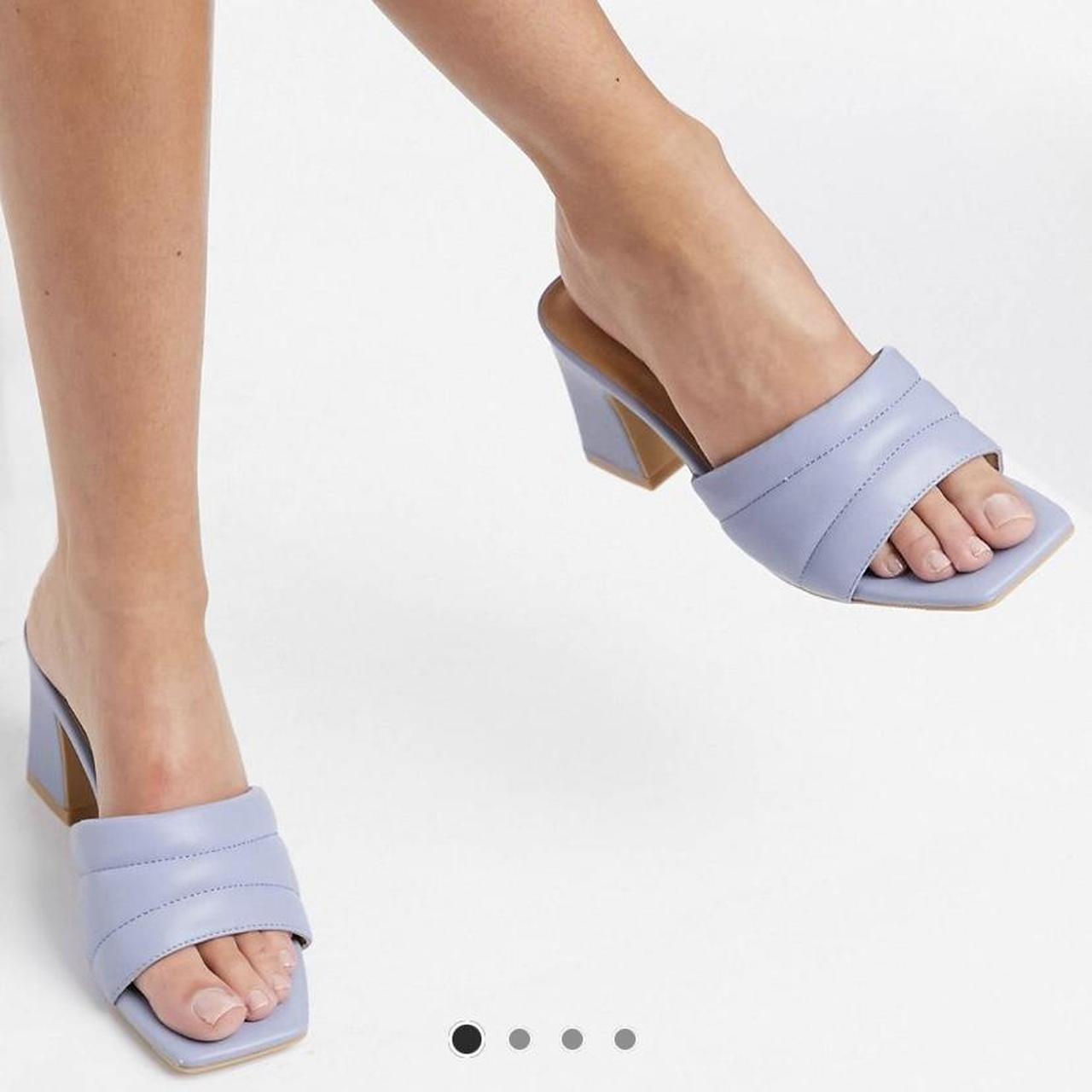 Cutest light blue quilted mules, literally worn once... - Depop