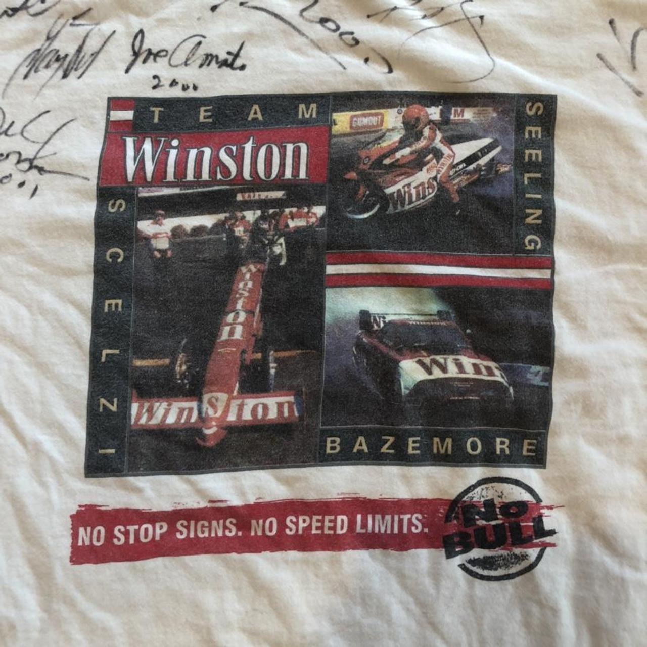 -Vintage Winston racing team shirt -signed by... - Depop