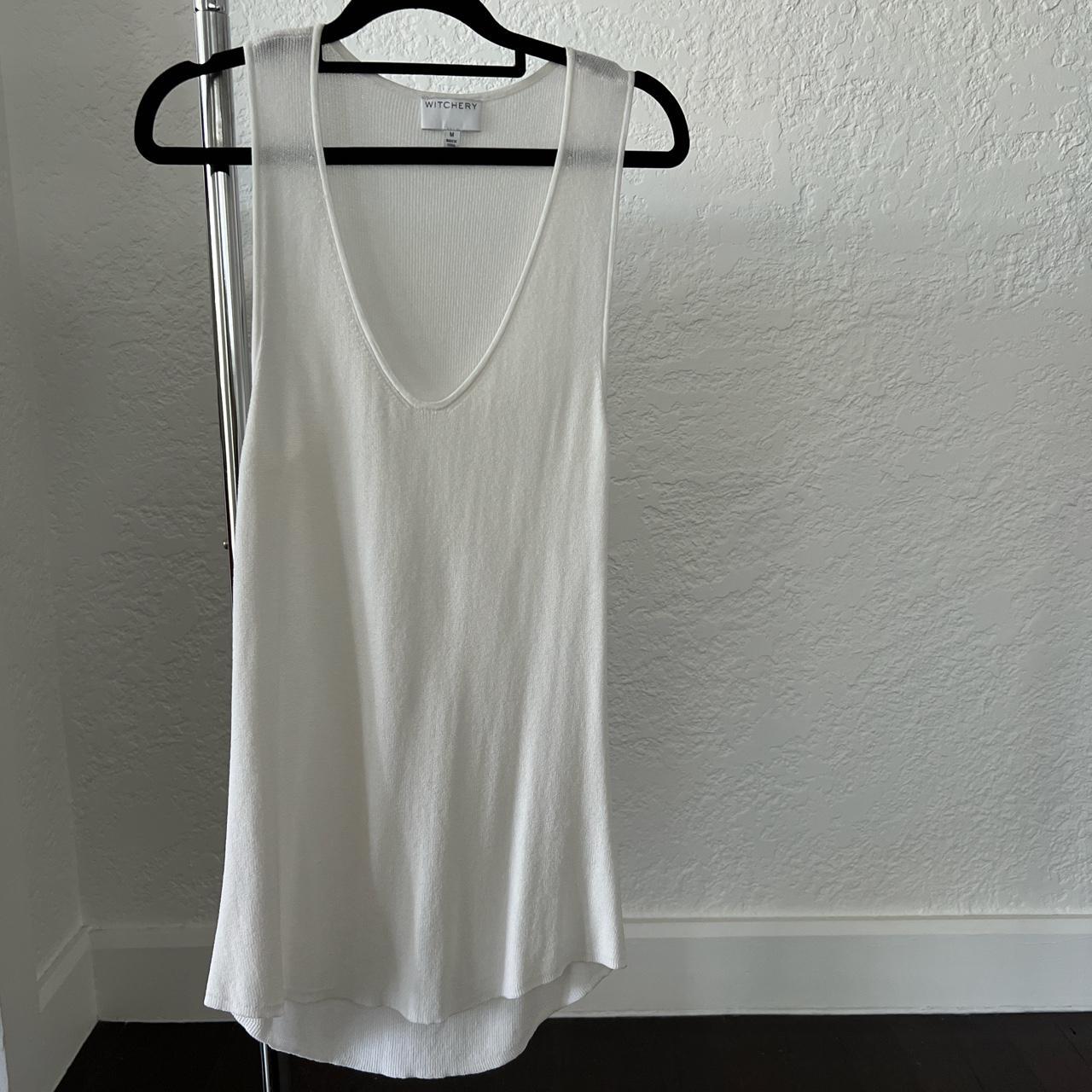 Witchery Long Tank Tank Witchery White Ribbed Depop
