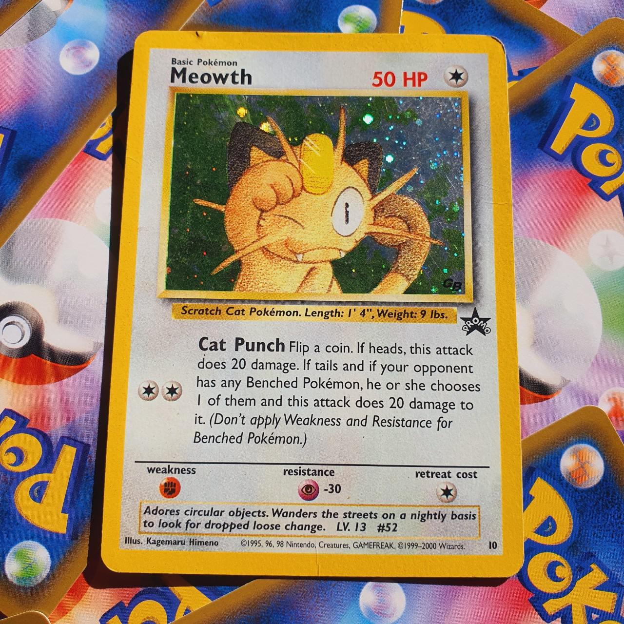 HOLO MEOWTH | WOTC PROMO | POKEMON CARD | LP Card... - Depop
