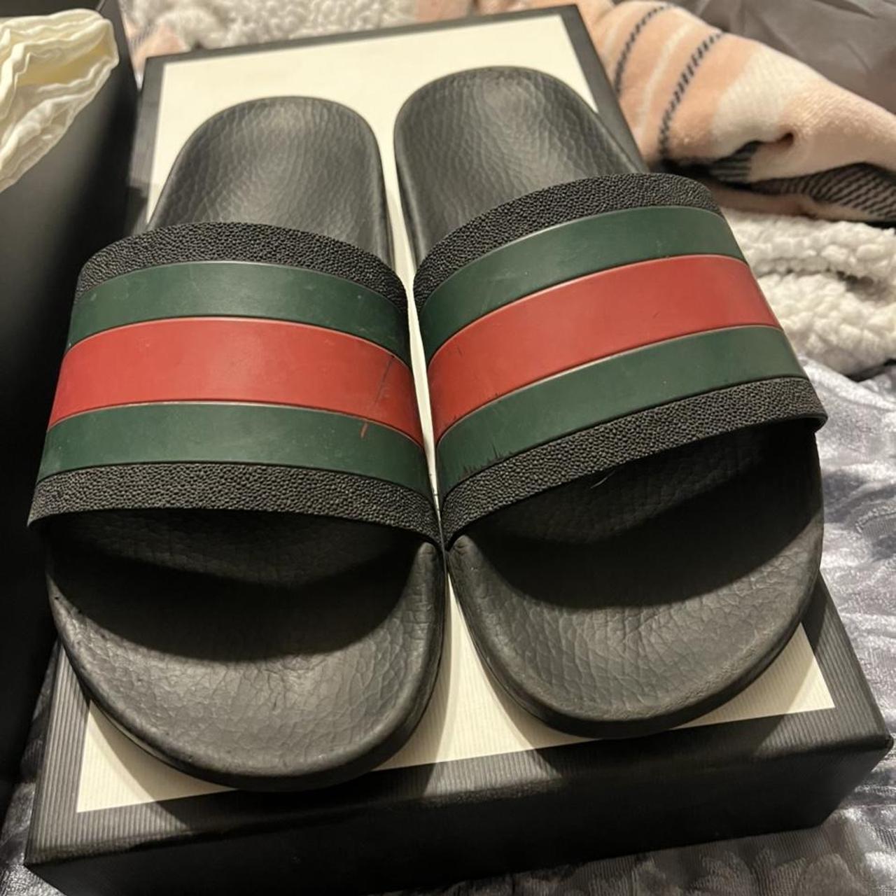 OG GUCCI SLIDES. Signature stripe slide. Little bit... - Depop