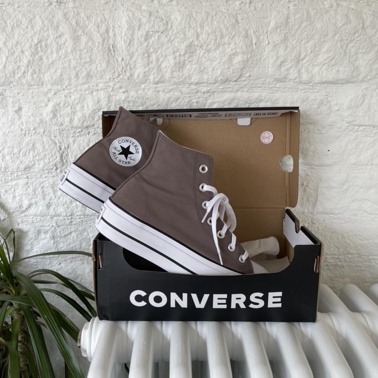Fresh new custom Choc Brown Platform Converse! All... - Depop