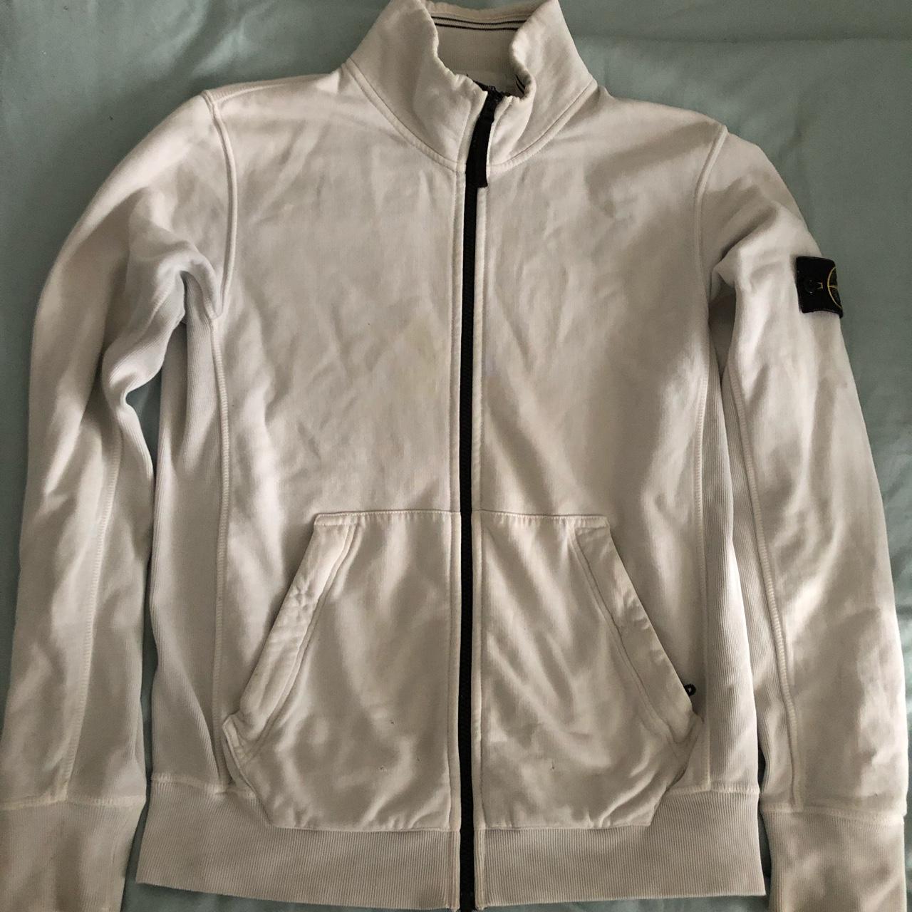 Genuine men's stone island zipper(cream), paid £200... - Depop