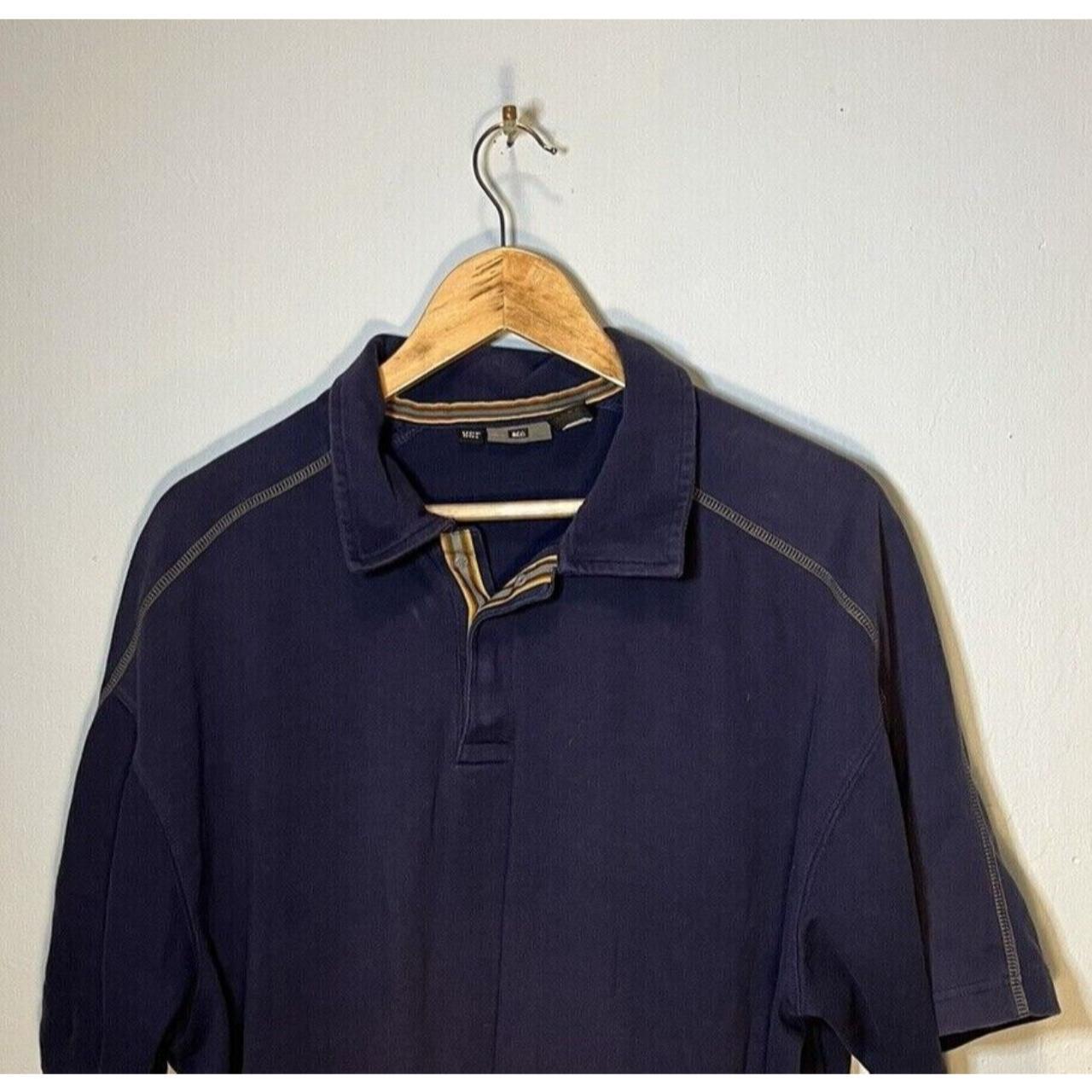 REI Men's Mojave Polo Blue "UPF 50+" Snap Button... - Depop