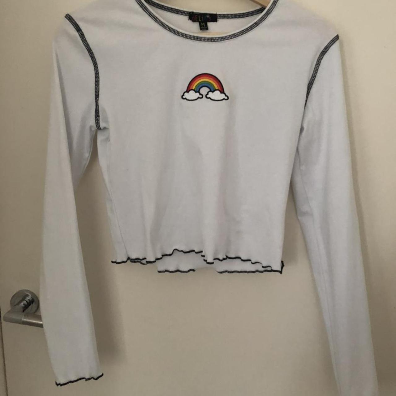 Cropped Delia’s by Dolls Kill top with rainbow... - Depop