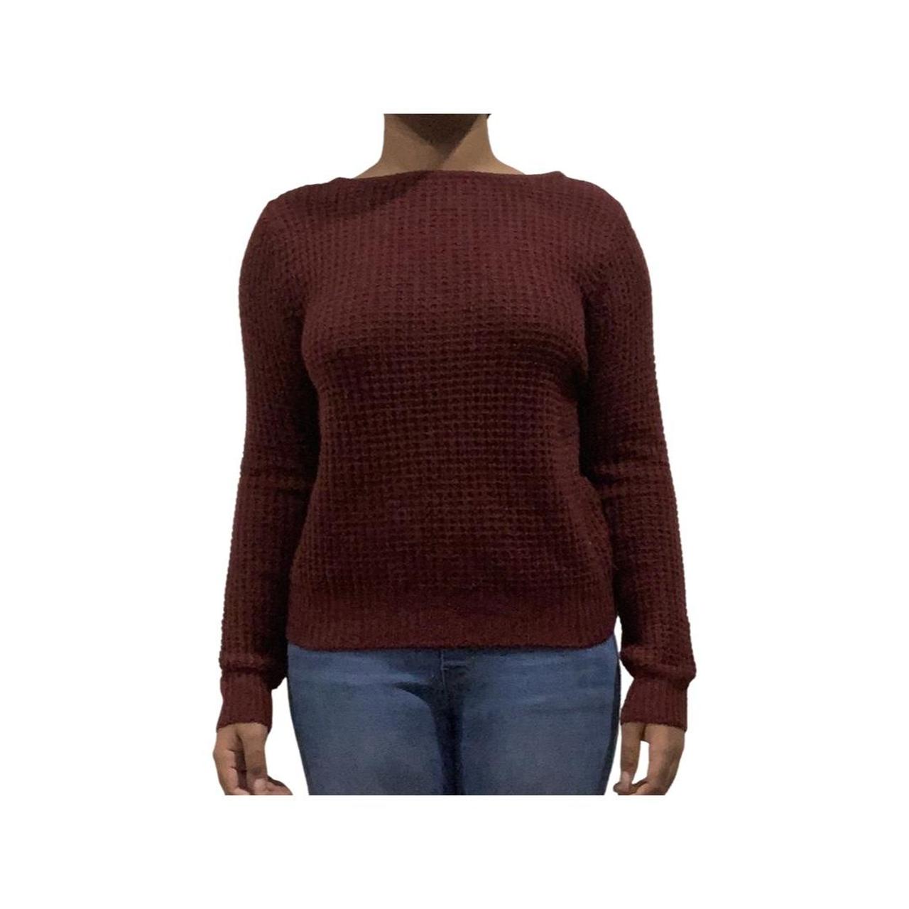 Maroon rib knit sweater Model is a Medium Free... - Depop