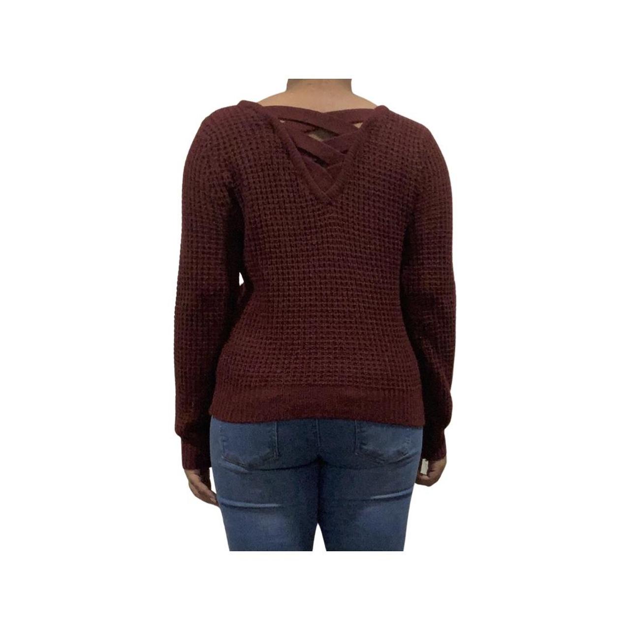 Maroon rib knit sweater Model is a Medium Free... - Depop