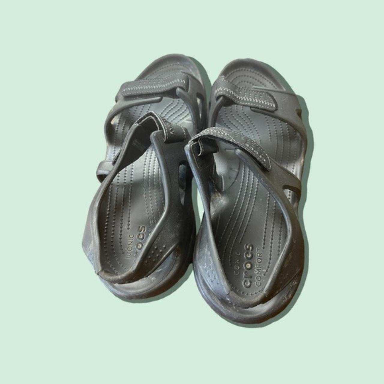 Crocs Men's Grey Sandals | Depop