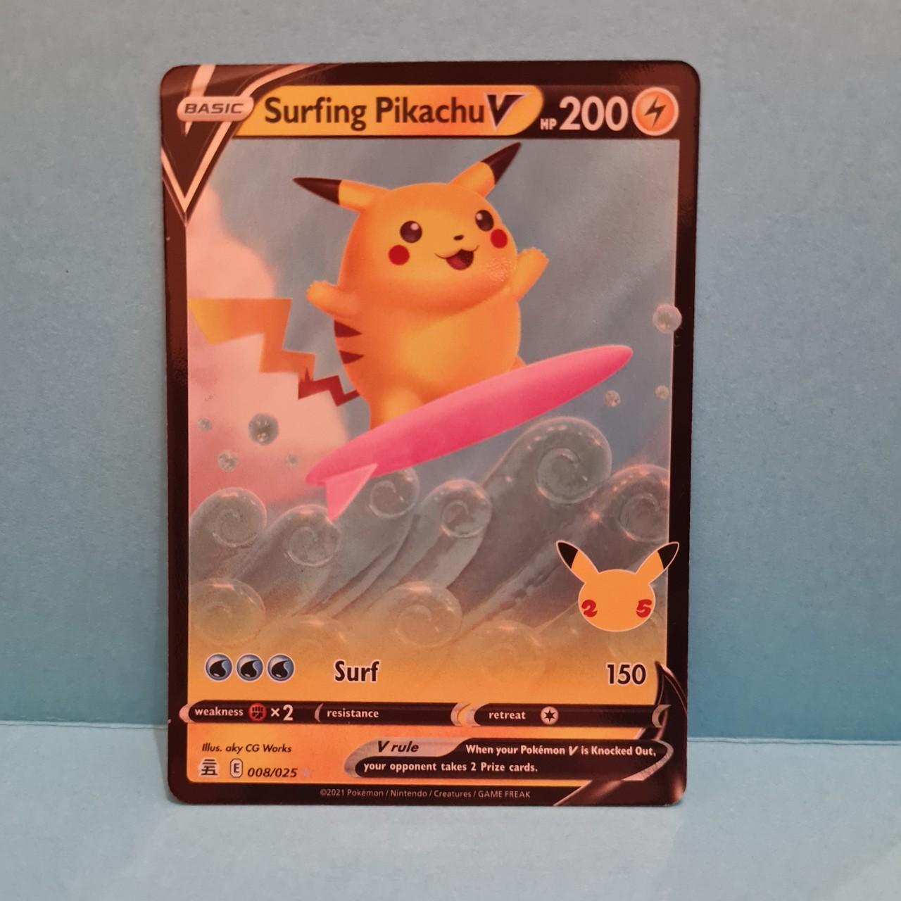 Surfing Pikachu V - Celebrations 25th 008/025 -... - Depop