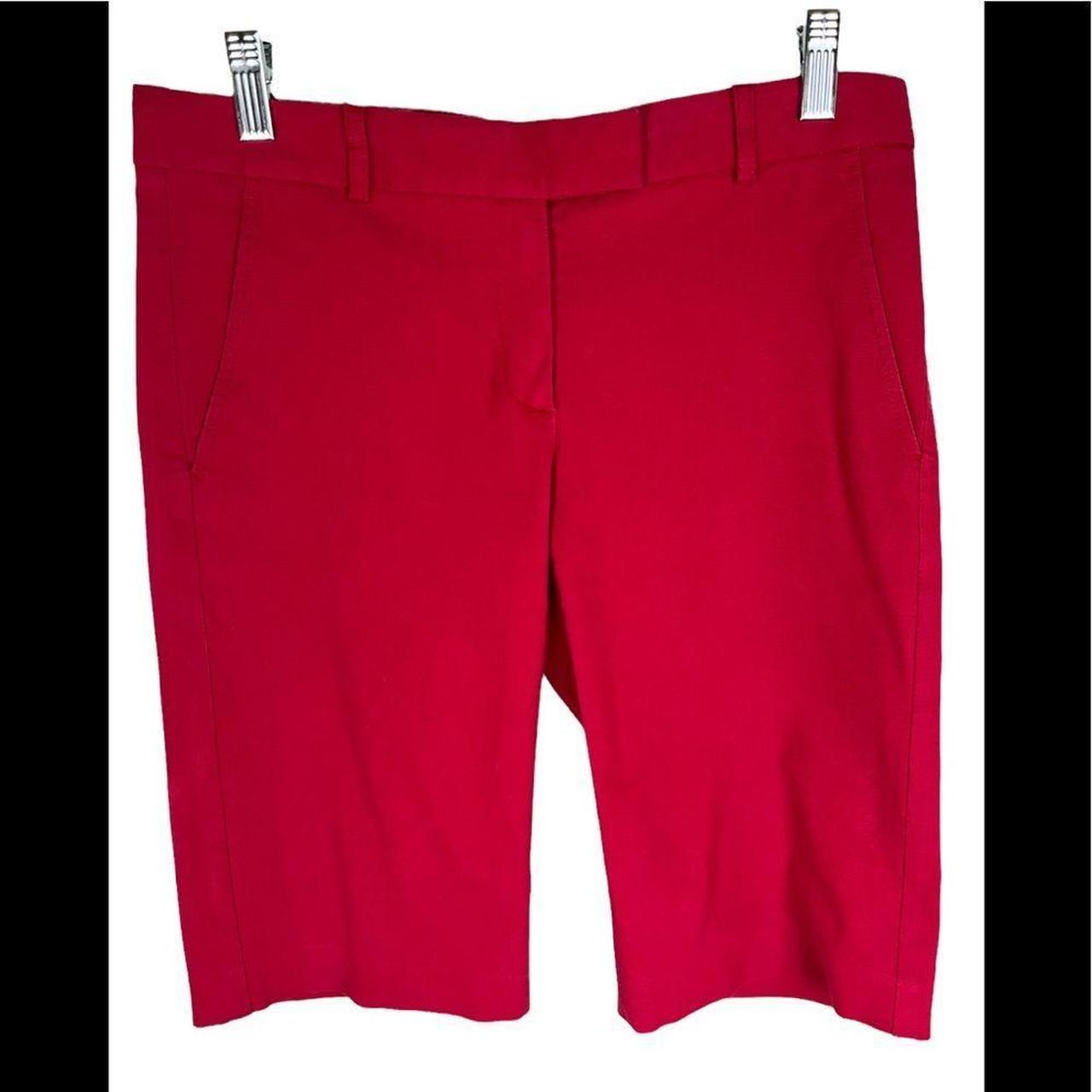 These classic Theory shorts, in bright crimson... - Depop