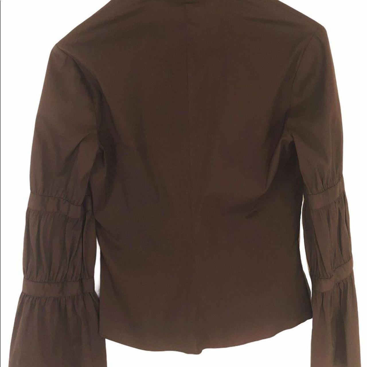 This rich, chocolate brown blouse from Trina Turk is... | Depop