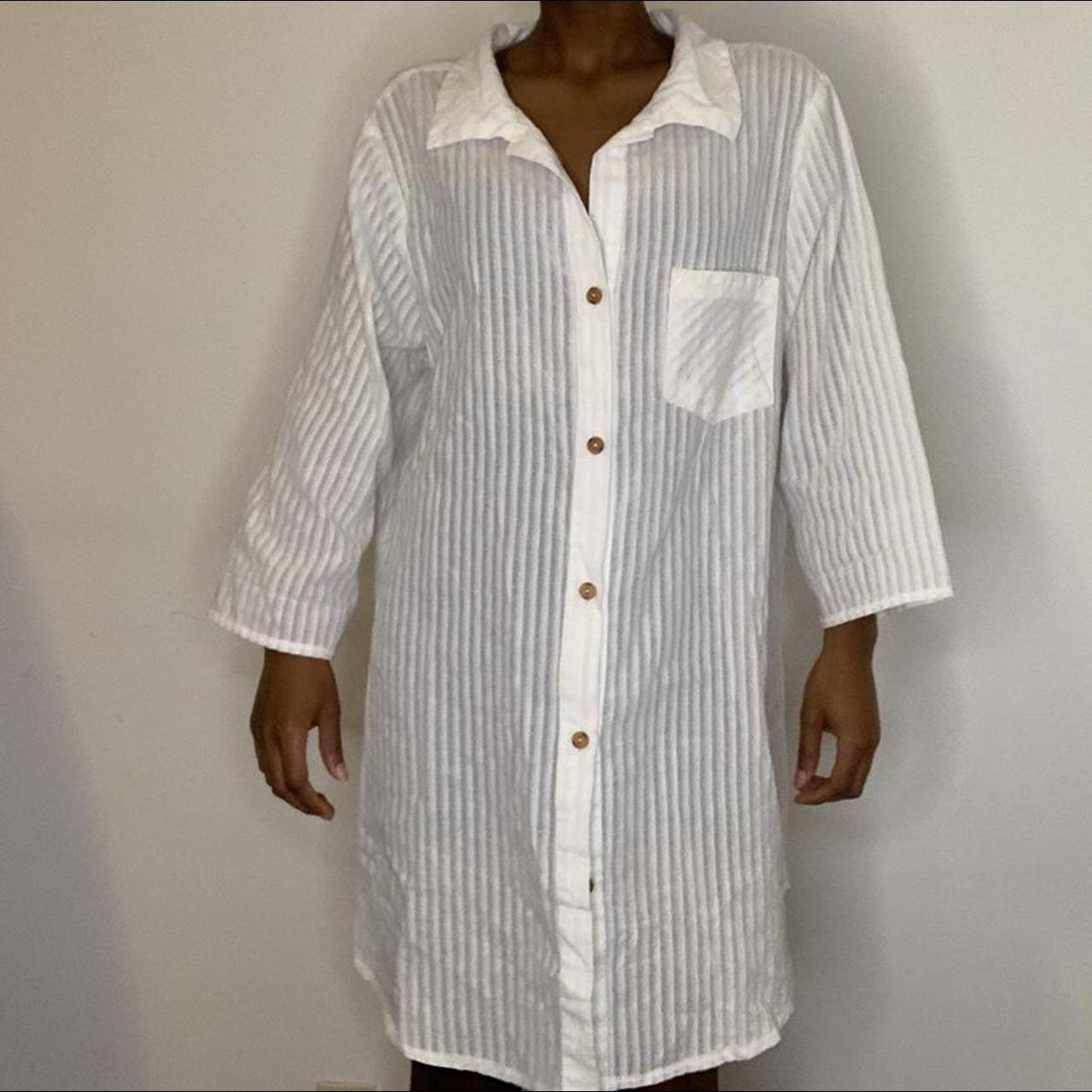 Classic Dotti White Stripes Button Down... - Depop