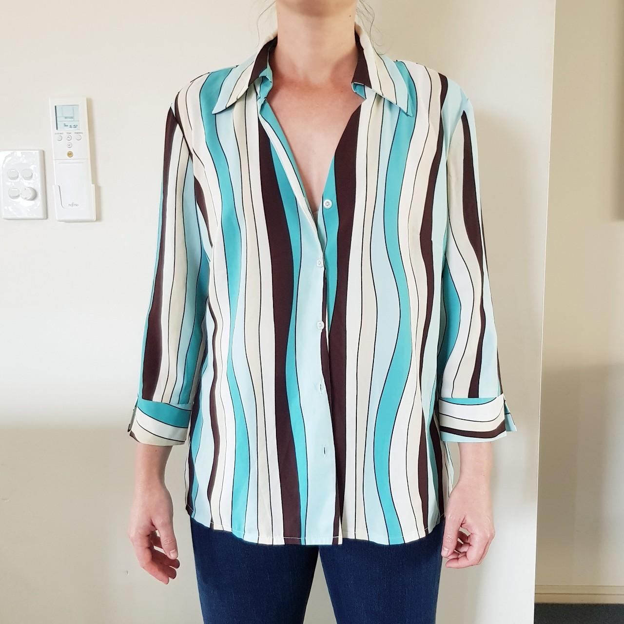 Funky top by vintage Millers. Pointed collar throws... - Depop