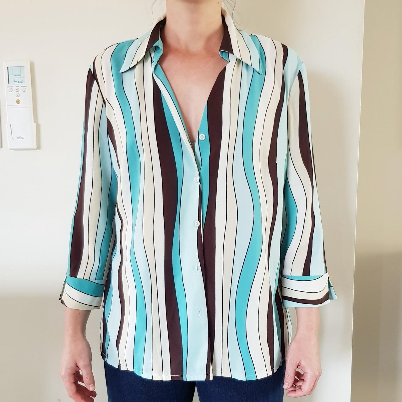 Funky top by vintage Millers. Pointed collar throws... - Depop