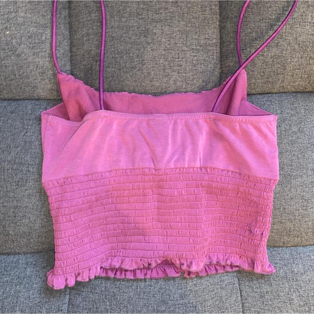 urban outfitters pink cami crop top so stunning... - Depop