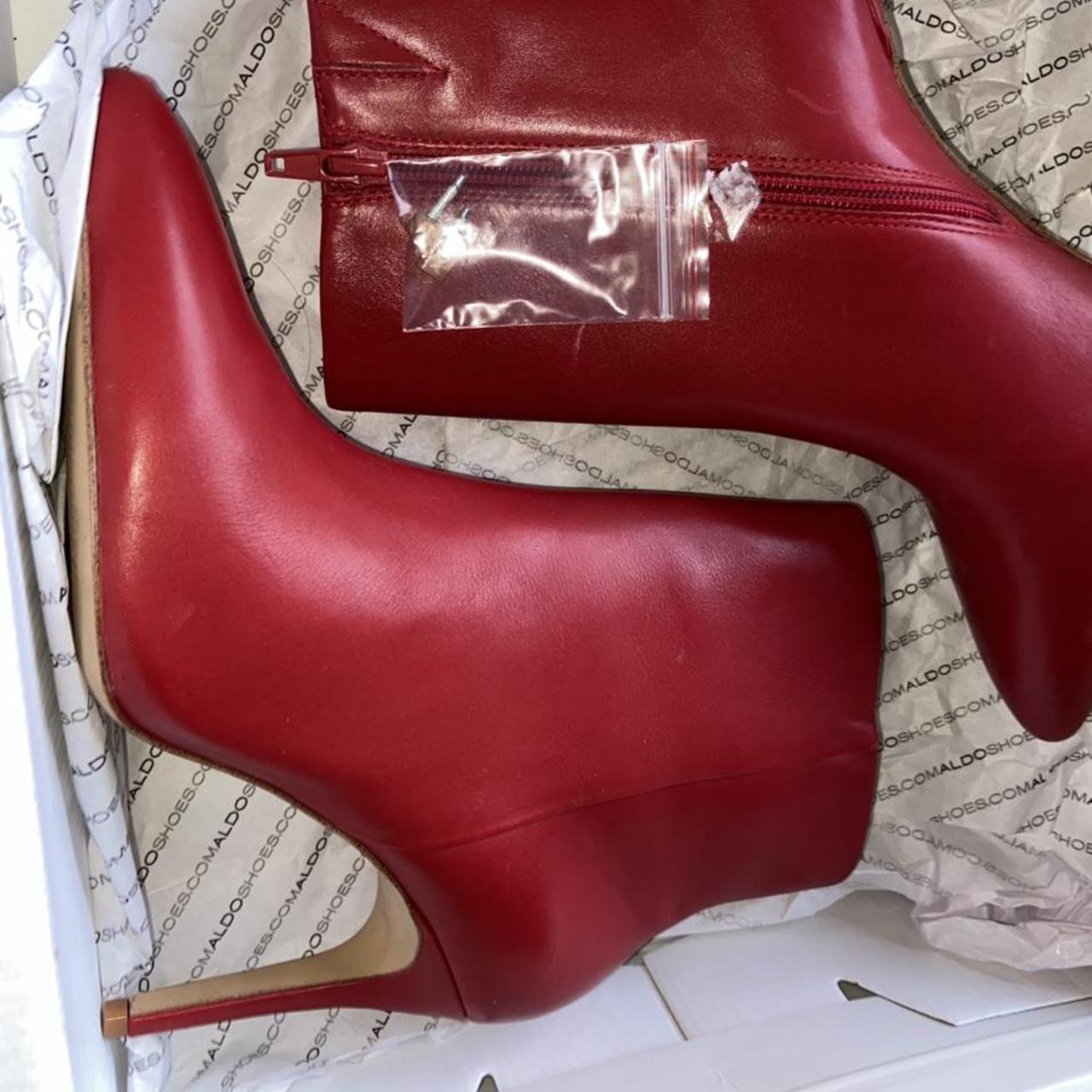 Aldo Red Ankle Boot Heels (Dark Red Color) Size: 7.5... - Depop