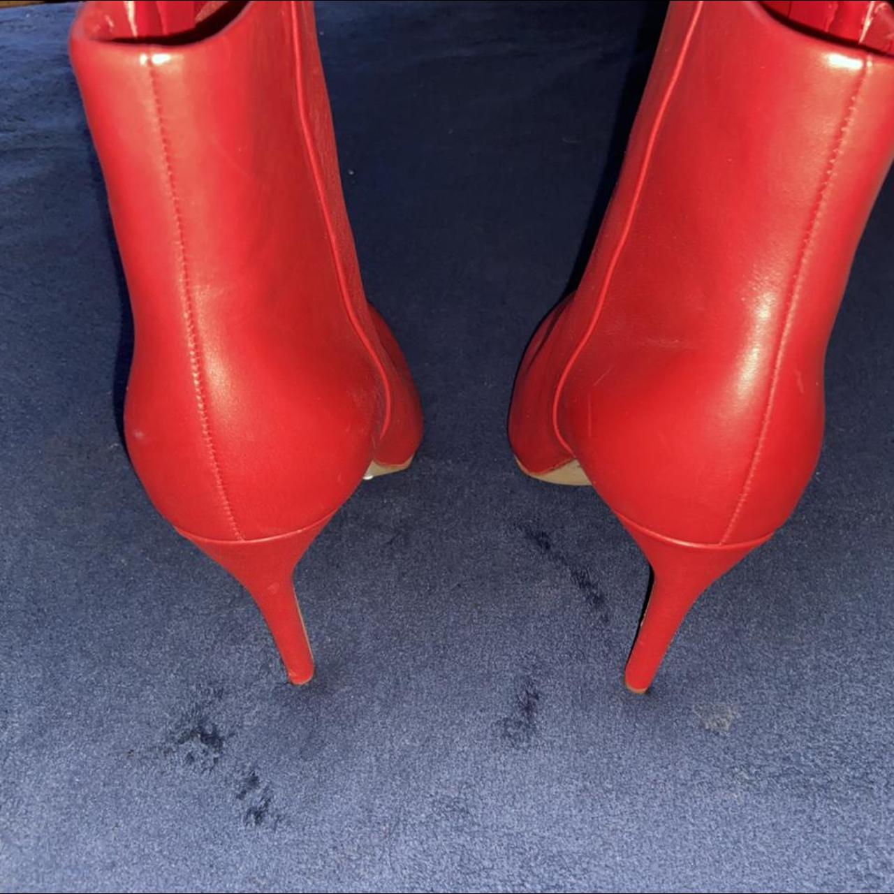 Aldo Red Ankle Boot Heels (Dark Red Color) Size: 7.5... - Depop